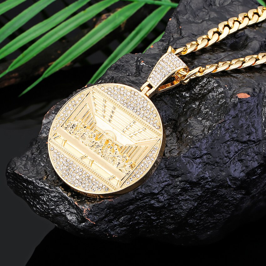 The Last Supper Pendant Gold + Silver Combo（2 pendants + 2 Chains ...